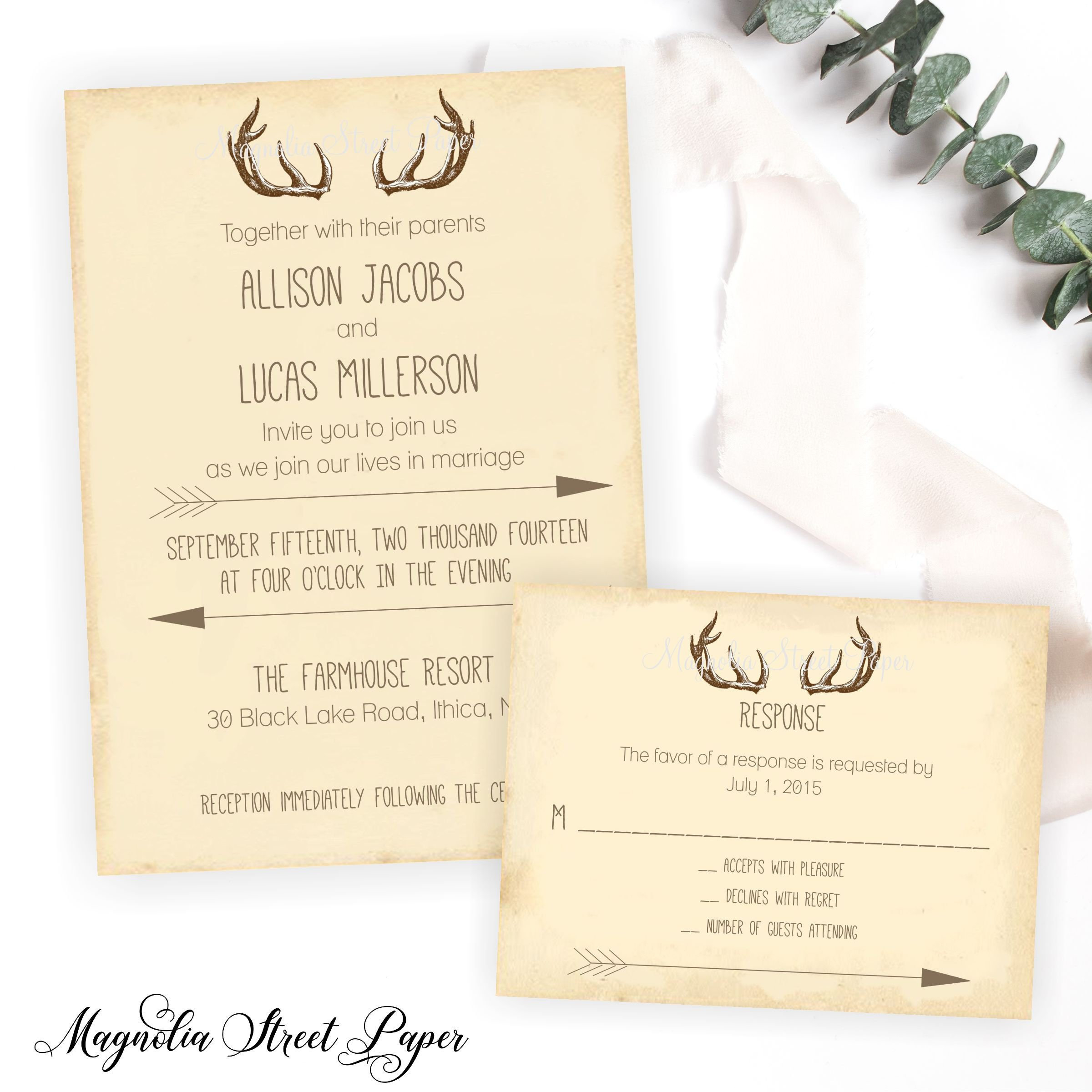 27+ Wonderful Photo of Antler Wedding Invitations - denchaihosp.com