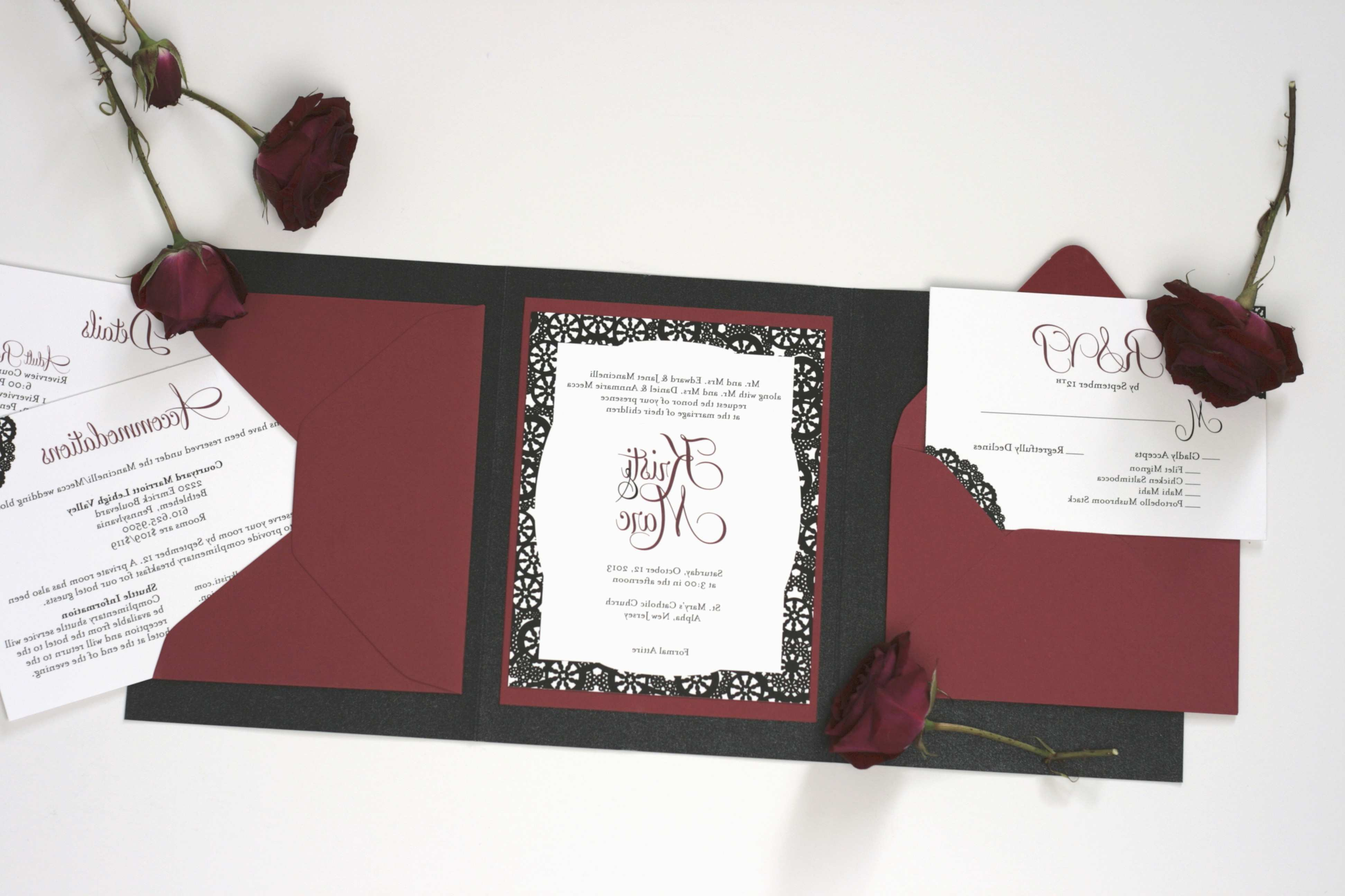 30+ Great Image of Black And Red Wedding Invitations - denchaihosp.com