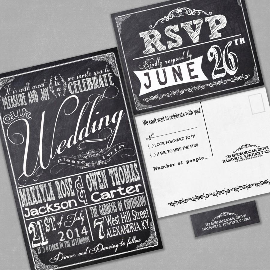 25+ Marvelous Picture of Chalkboard Wedding Invitations - denchaihosp.com