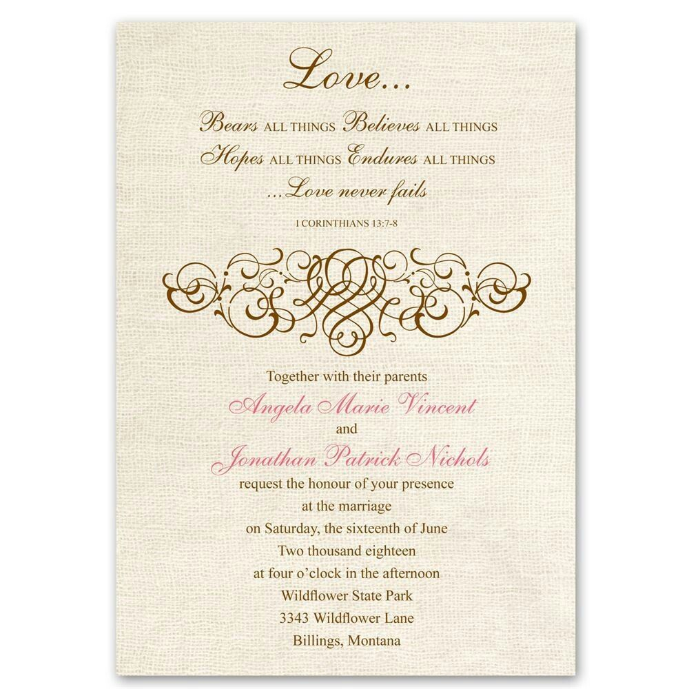 Spiritual Wedding Invitation Samples