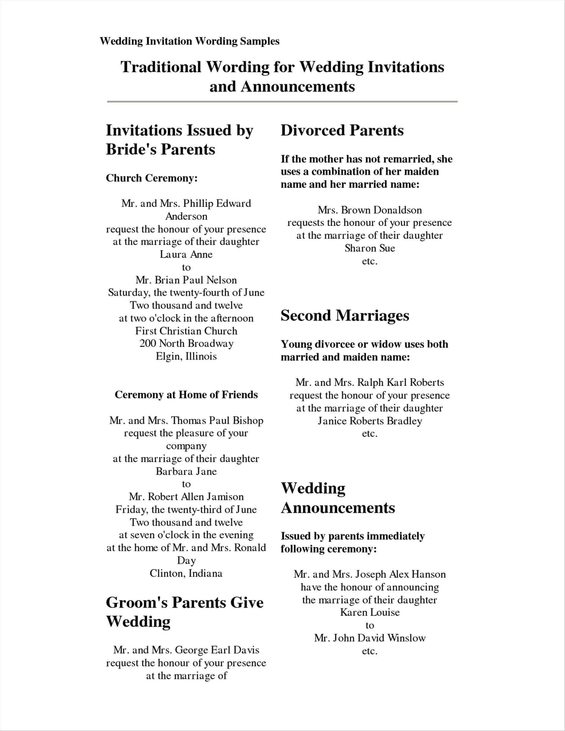 27+ Creative Photo of Traditional Wedding Invitation Wording ...