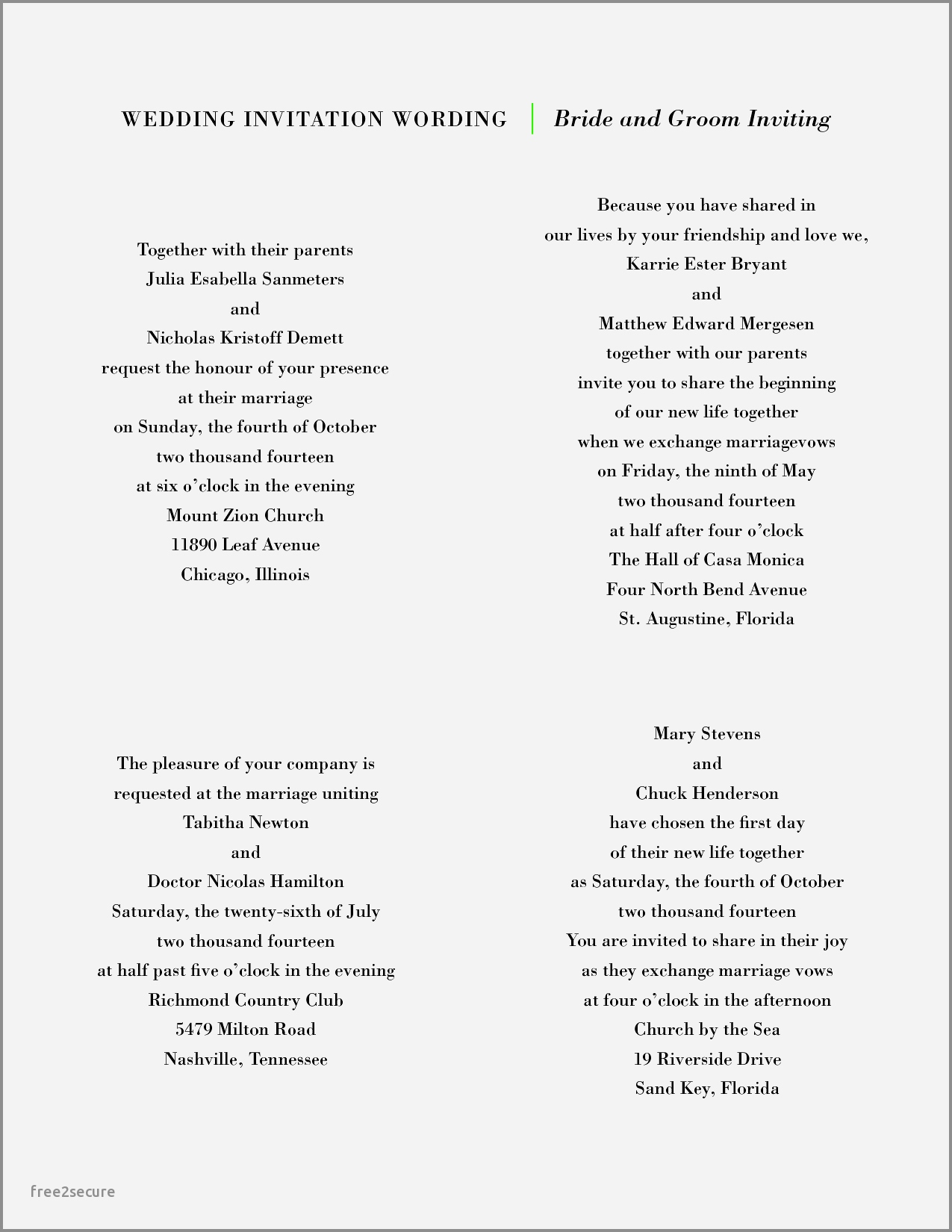 24+ Excellent Photo of Wedding Invitation Wording Both Parents ...