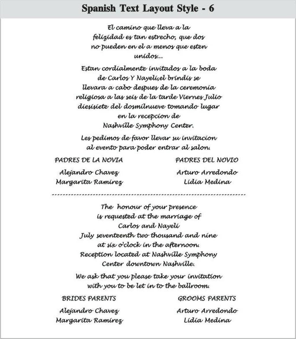 30+ Amazing Picture of Wedding Invitation Wording In Spanish ...