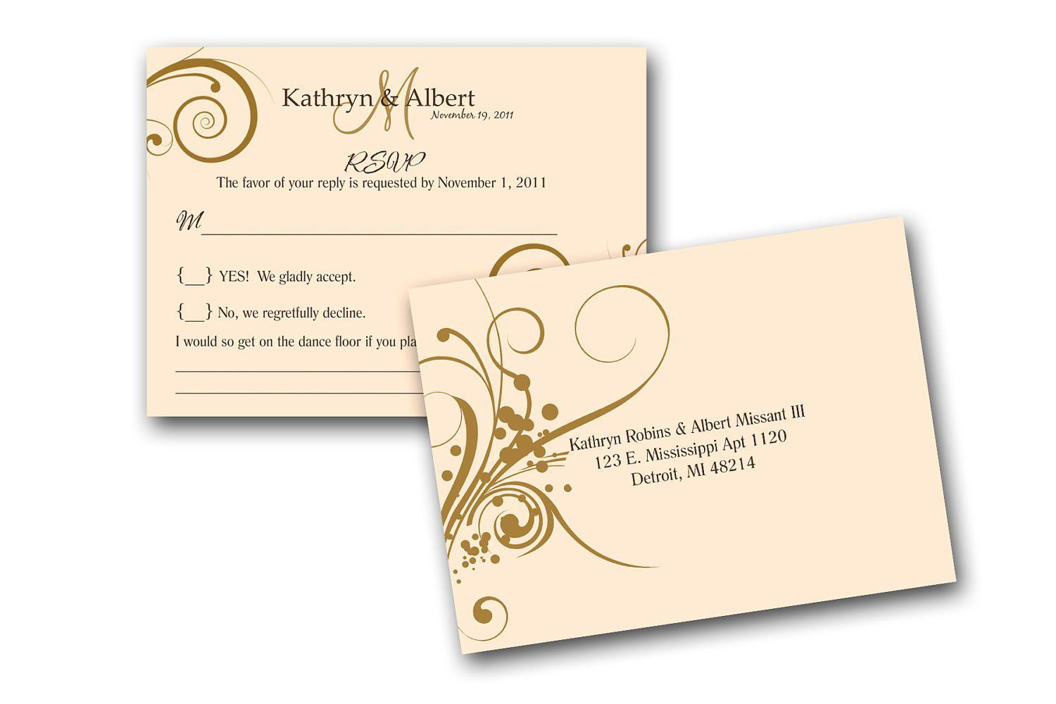 24+ Marvelous Image of Wedding Invitations And Response Cards ...