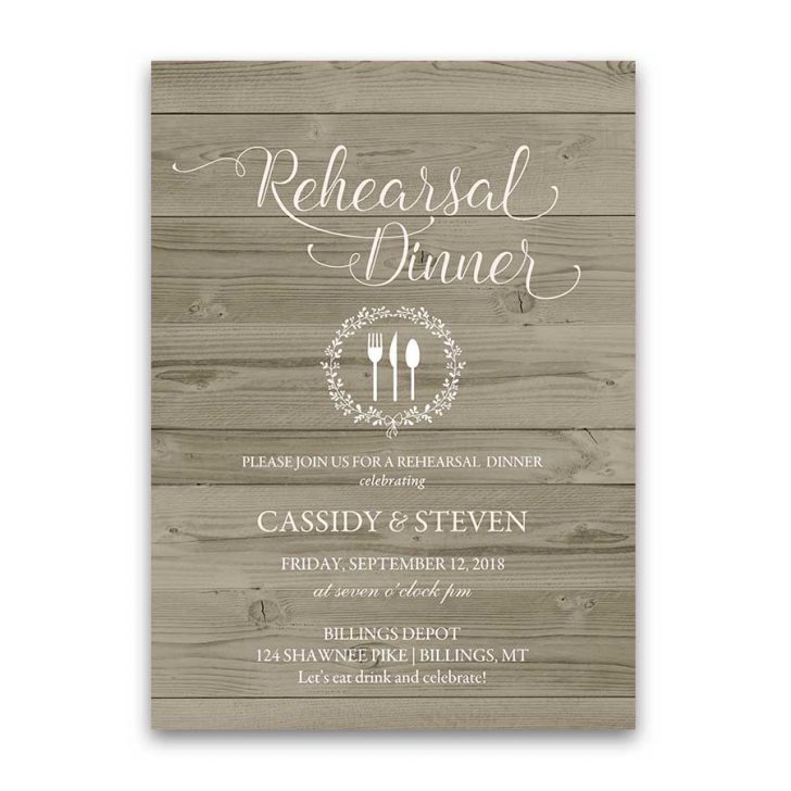 Wedding Rehearsal Dinner Invitations Rustic Barn Wood Wedding Rehearsal ...