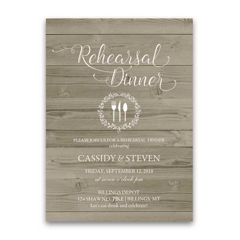 Wedding Rehearsal Dinner Invitations Rustic Barn Wood Wedding Rehearsal ...